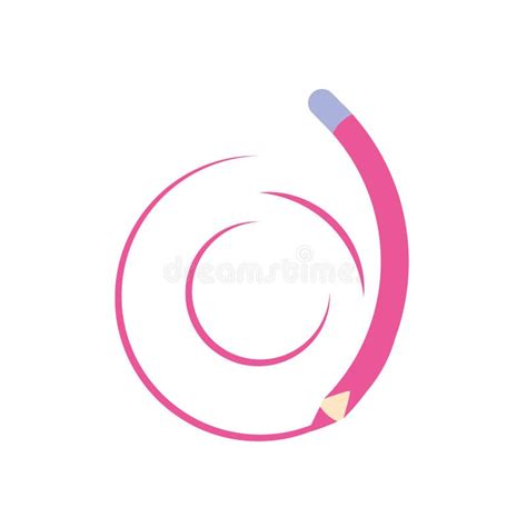 Pencil Color Pink School Supply Isolated Icon Stock Illustration