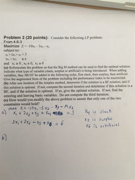 Solved Problem 2 20 Points Consider The Following Lp