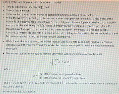 Derive The Bellman Equation For The Worker When