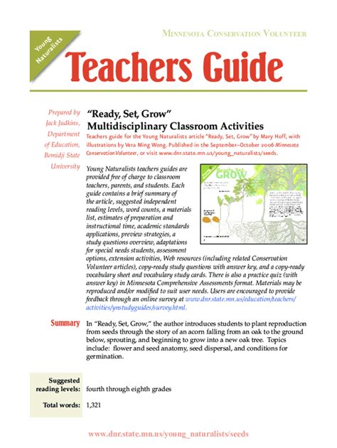 Fillable Online Files Dnr State Mn Multidisciplinary Classroom