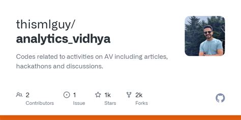 Github Thismlguyanalyticsvidhya Codes Related To Activities On Av