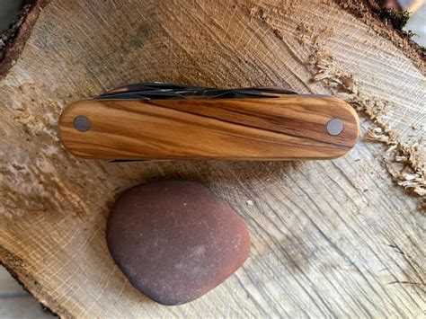 Beautiful Olive Wood 8 Tool Multipurpose Folding Knife Murcury Inox Italy