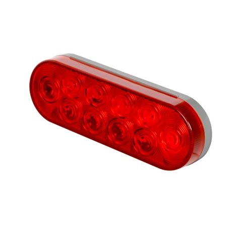 6 Oval Optronics Led Trailer Tail Light Red 10 Leds Super Bright