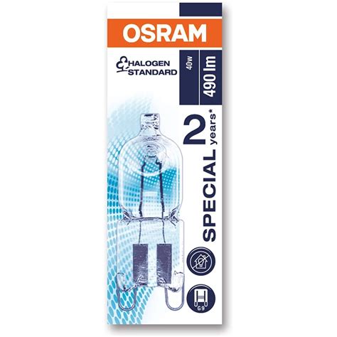 Buy Osram 40w 240v 450lm 2700k G9 66740 Halopin Oven Rated Halogen Lamp