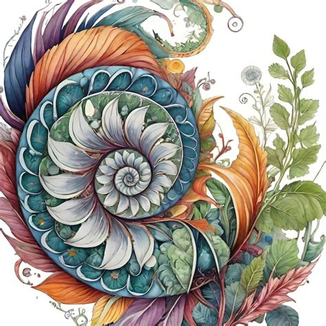 Premium Photo Fibonacci Sequence Circular Spiral Illustration For Adults Beautiful Design And