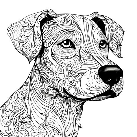 Premium Photo Mandala Dog Portrait Coloring Page For Adults Animal