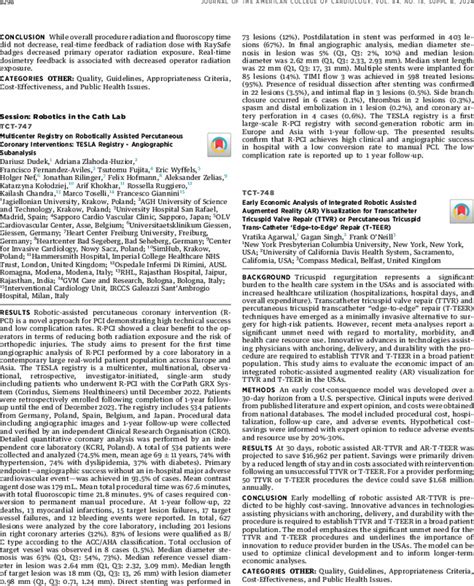 Tct 748 Early Economic Analysis Of Integrated Robotic Assisted Augmented Reality Ar