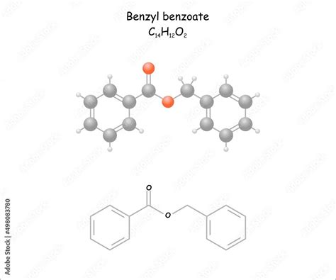 Stylized Molecule Model Structural Formula Of Benzyl Benzoate Use As Solvent In Perfumery As
