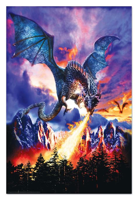 Dragon Fire Fantasy Art Poster 24 X 36 Everything Dragon Shop
