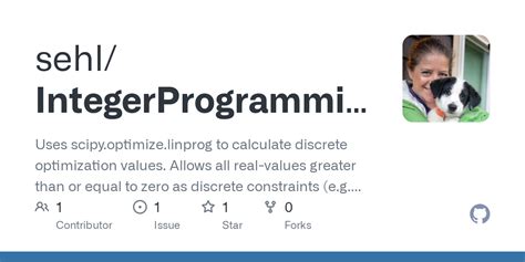 Github Sehlintegerprogramming Uses Scipyoptimizelinprog To