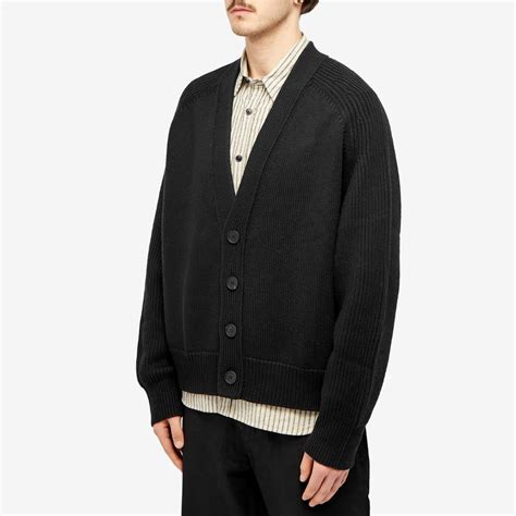 Studio Nicholson Michel Rib Knit Cardigan Darkest Navy End Ar