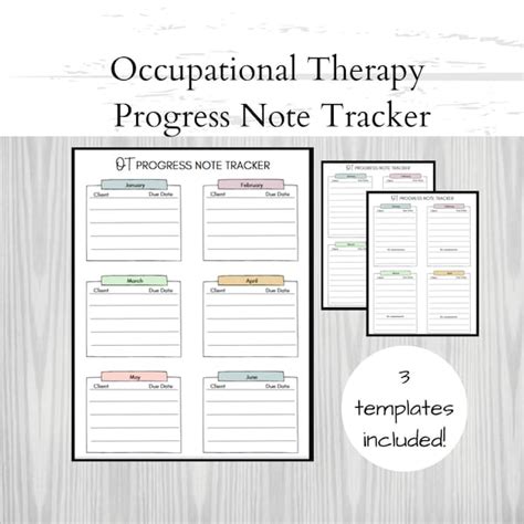 Occupational Therapy Progress Note Template Etsy