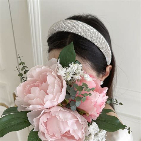 볼륨 큐빅 웨딩 헤어밴드 머리띠 셀프웨딩 악세사리 브라이덜샤워 소품