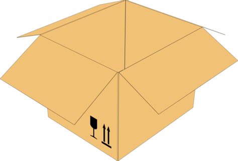 Open Cardboard Box Vector Illustration Side View Vector Open Vector