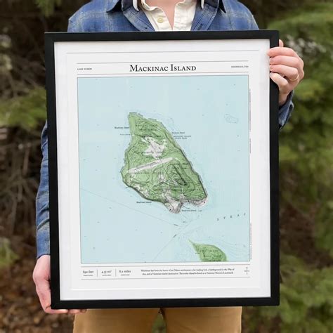 Mackinac Island Trail Map Prints Paper Cairns