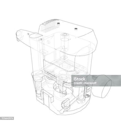 Outline Milling Machine Vector Stock Illustration Download Image Now