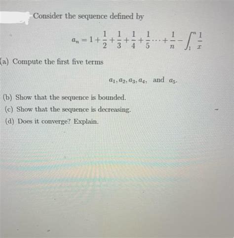 Solved Consider The Sequence Defined By