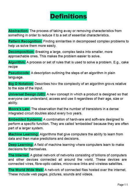 leaving certificate computer science notes abbreviations