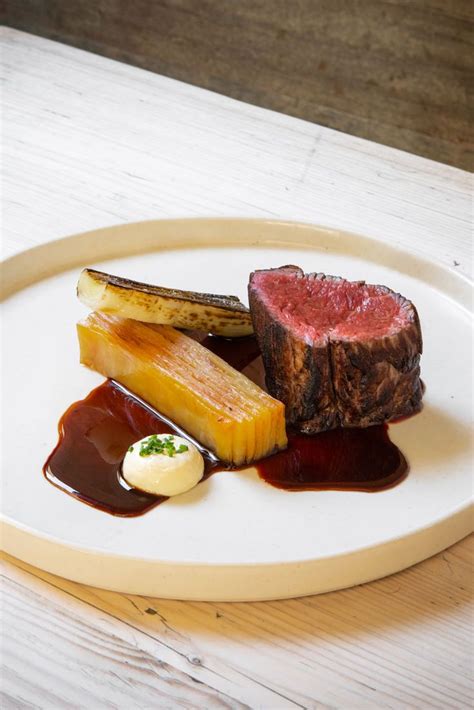 Beef Fillet With Pressed Potato Leeks And Horseradish Emulsion Recipe