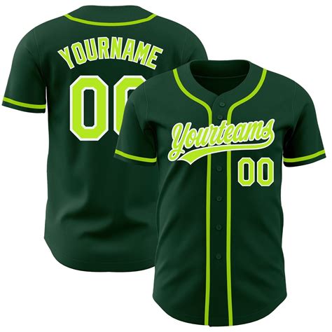 Custom Green Neon Green White Authentic Baseball Jersey Baseball