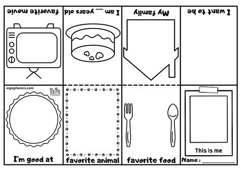 All About Me Mini Book For Kindergarten And Preschool Coloring Activity