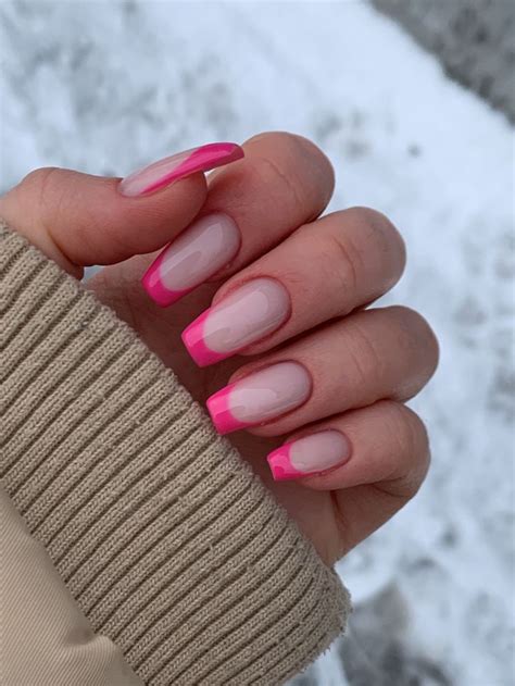 Nails Design Pink French Дизайнерские ногти Гелевые ногти Красивые ногти