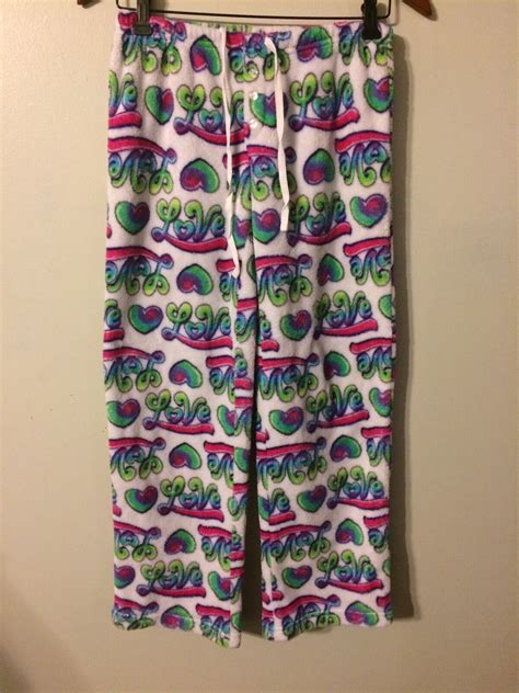 So Wear It Declare It Womens Love Microfleece Pj Pants Size Xs Drawstring Ebay