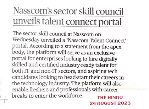 Nasscom Launched The Talent Connect Portal This Portal Will Bridge The