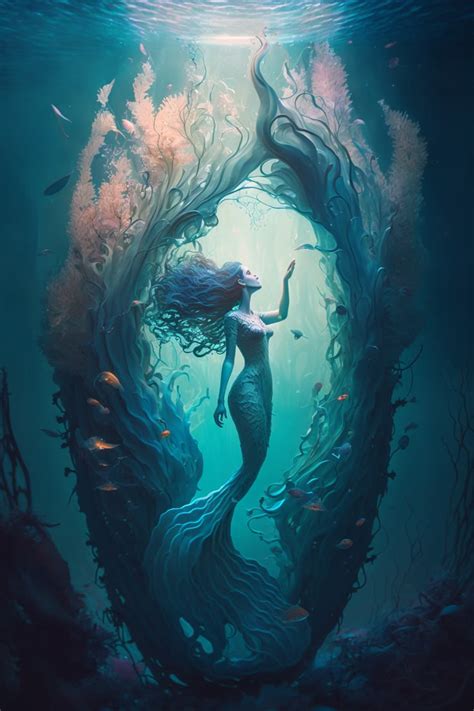 Underwater Fantasia Digital Print Etsy Mermaid Artwork Mermaid Art Mermaid Photography