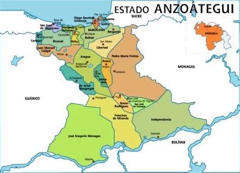 Mapas Del Estado Anzoátegui Y Sus Municipios Actualizado