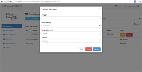 Tambah Data Penjualan Tambah Data Penjualan