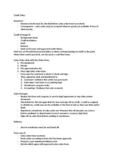 Payments Audit Payment Cycle Summary Credit Sales Inventory