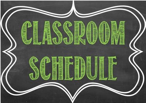 Class Schedule For Week Of March 19
