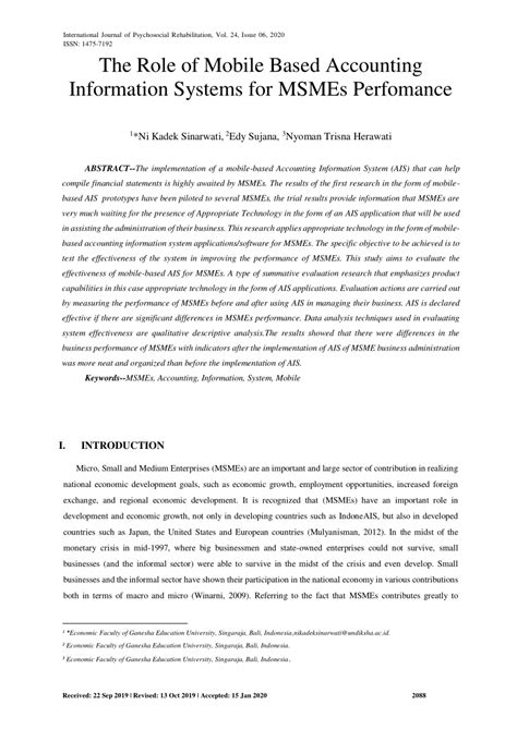 Pdf The Role Of Mobile Based Accounting Information Systems For Msmes Perfomance