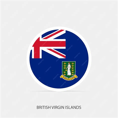 Premium Vector British Virgin Islands Round Flag Icon With Shadow