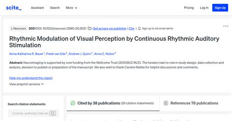 Rhythmic Modulation Of Visual Perception By Continuous Rhythmic Auditory Stimulation [scite