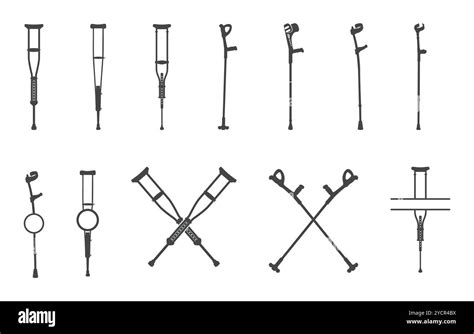 Crutch Svg Crutch Silhouette Wooden Crutch Svg Forearm Crutches Svg