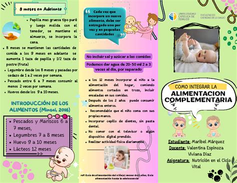 Tríptico Control Alimentación Complementaria Alimentacion