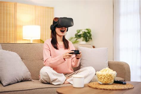 Premium Photo Young Woman Lesbian Wearing Sweater And Vr Goggles While Holding