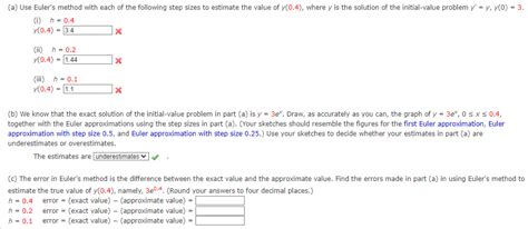 solved a use euler s method with each of the following