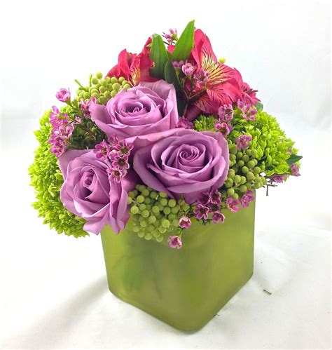 Beautiful Lilac Roses Mini Hydrangea And Pink Alstro Arrangement