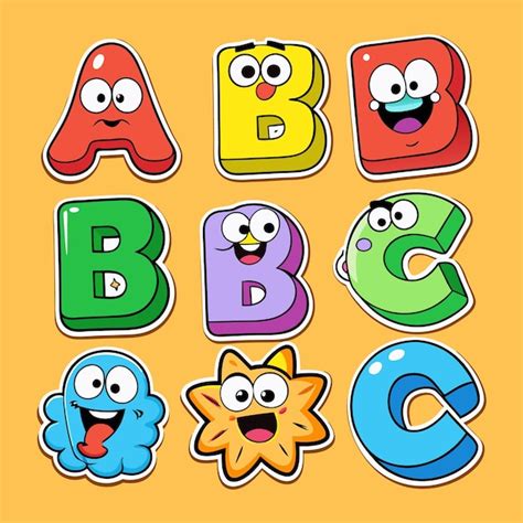 Cute Capital Letter Stickers Premium Ai Generated Vector