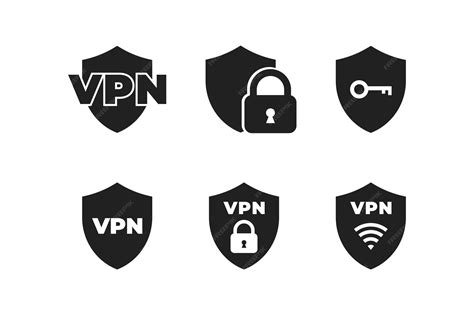 Premium Vector Vpn Shield Concept Virtual Private Network Icon Set