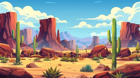 Premium Photo Animated Landscape Of A Desert Of Africa Or Wild West