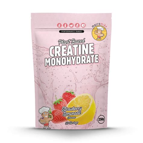 Macro Mike Plant Based Creatine Monohydrate Strawberry Lemonade 250g