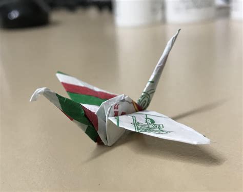 A Small Crane I Made Out Of A Minties Wrapper Rorigami
