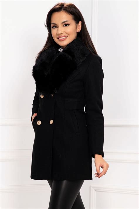 Palton Fas Cu Blana Ecologica Kira