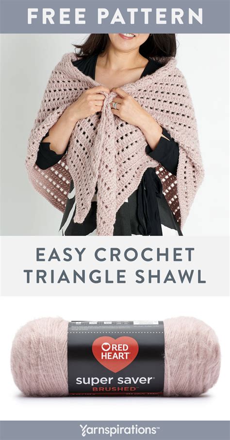 Free Easy Red Heart Easy Triangle Shawl Crochet Pattern Crochet Shawl