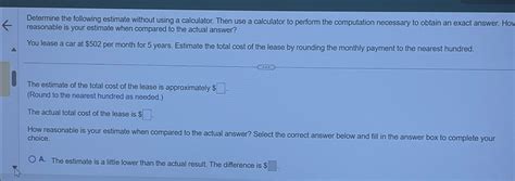 solved determine the following estimate without using a