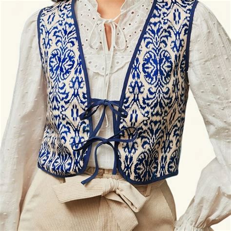 Mandala Print Open Front Tied Vest Casual Sleeveless Crop Vest For Spring And Summer Womens